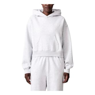 Sporty & Rich SweaT-shirt &agrave; capuche Serif Logo - Femme - Sweatshirts et sweats &agrave; capuche - Gris - Taille: 38 FR