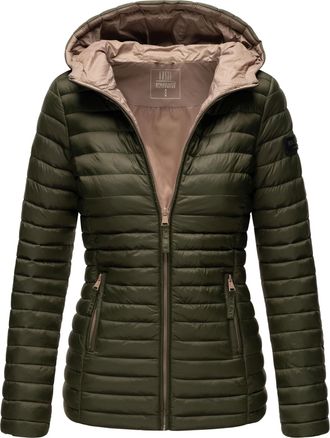 Marikoo Damen Steppjacke - Asraa, leicht mit Kapuze & Kontrastfutter