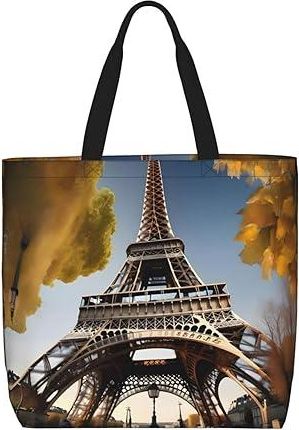 Generic Paysage Urbain De Paris Avec La Tour Eiffel En France Sac Courses Pliable Tote Bag L&eacute;ger Sac Fourre Tout Pour Shopping Travail Voyage