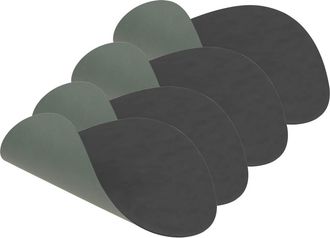 Lind DNA Tischset Curve L Double, Cloud anthrazit/Nupo pastellgr&uuml;n (4er-Set)