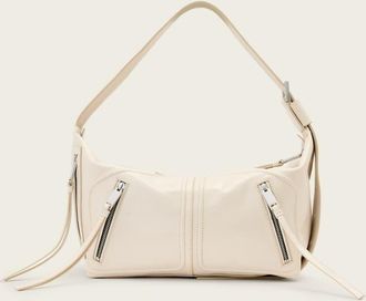 AllSaints Jean Rey - Sac port&eacute; &eacute;paule en cuir - Blanc cass&eacute;