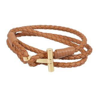 Tom Ford Homme, Accessoires, Brun, Taille: M Bracelet T en cuir tress&eacute;