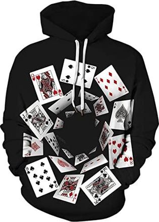 Ocean Plus Homme Impression Numérique Sweat-Shirt à Capuche Manches Longues Automne Halloween Sweat à Capuche Hoodies de Sport (XXL (Poitrine: 127-147CM), Jouer 