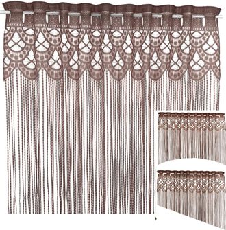Heimtexland Fadengardine Zuschneidbar Insektenschutz Vorhang Türvorhang Raumteiler Gardine Typ570 Mocca Braun 160x295