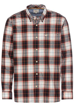 Camel Active Herren Langarm Hemd im Karomuster aus Reiner Baumwolle Ziegelrot, menswear-5XL