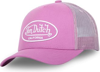 Von Dutch Kappe für Damen & Herren, verstellbar, Trucker-Cap LOF, verstellbar mit Strapback, rosa / weiß, One size