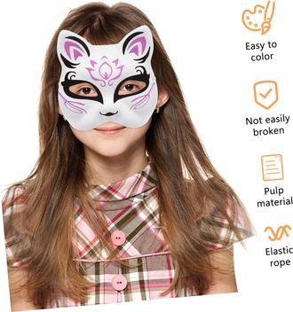 Hemobllo 6 Stück Teiliges Katzen Papiermasken zum Bemalen Weiße DIY Masken aus Umweltfreundlichem Papier Leichte Cosplay Masken für Erwachsene für Halloween Ma
