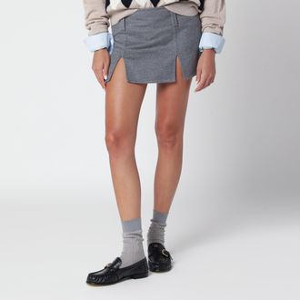 Miu Miu Grauer Minirock aus Wolle und Kaschmir