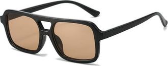 Generic Lunettes De Soleil Carr&eacute;es For Hommes Et Femmes, Id&eacute;ales For Les Activit&eacute;s Plein Air, Vacances, Trajets Domicile-travail La Conduite(Brown)