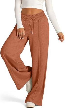Generic Pantalon de d&eacute;tente doux au toucher pour femme - Pantalon d&eacute;contract&eacute; ample et l&eacute;ger avec cordon de serrage - Pantalon de surv&ecirc;tement &agrave; taille &eacute;lastiq