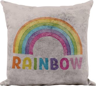 Fabulous Kissenhülle, Kunstleder, Regenbogen-Stil, Regenbogen-Stil, Regenbogen-Optik, Regenbogen-Optik, 40 x 40 cm, Lederoptik
