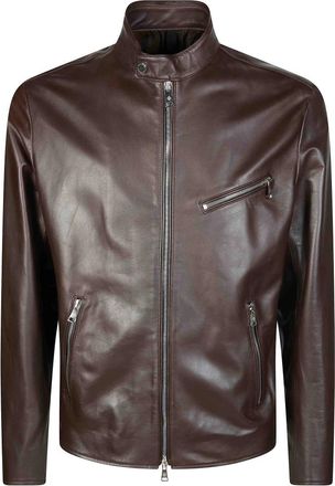 Tagliatore Homme, Vestes, Brun, Taille: 2XL Blouson de motard en peau dagneau