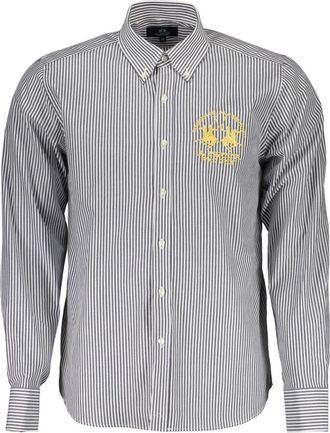 La Martina Homme, Chemises, Bleu, Taille: M Chemise Bleue &agrave; Manches Longues avec Col Boutonn&eacute;