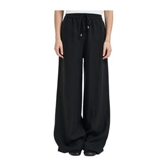 Liu Jo Femme, Pantalons, Noir, Taille: 36 FR Pantalon en m&eacute;lange de lin