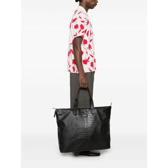 Dolce & Gabbana Crocodile-Embossed Calf Leather Tote Bag - Black