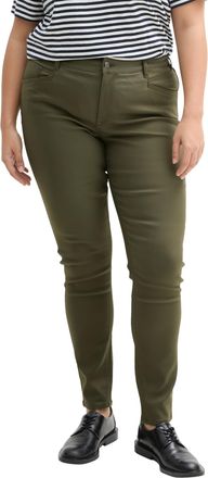 Tom Tailor Damen Plussize Coated Skinny Jeans in Leder-Optik, 23802 - Urban Olive Green, 50