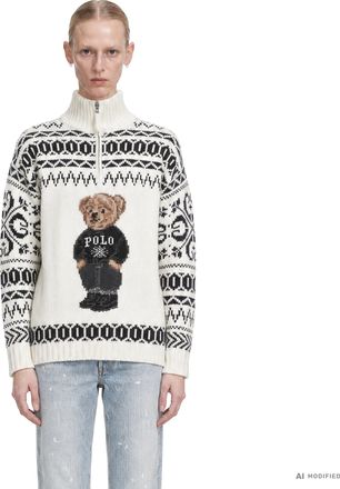 Ralph Lauren Ski Polo Bear Quarter-Zip Sweater