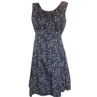 Marc Jacobs Blue White Star Print Ruffle Detail Dress Size XS