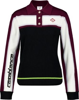 Casablanca striped wool polo shirt - Schwarz