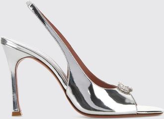 Amina Muaddi Mini Camelia Satin-Slingback-Sandalen mit Schmuckschnalle