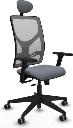 Piqueras y Crespo Stuhl f&uuml;r &Uuml;berwachungs- und Kontrollkabinen mit 3D-Armlehnen, h&ouml;henverstellbarer Lendenwirbelst&uuml;tze und festem Kopfteil, ausgestattet mit Syncro/Trasl