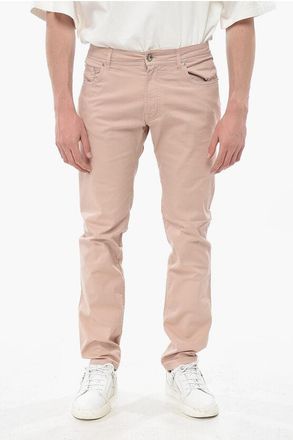 Corneliani Cotton Five-Pocket Pants with Silver-Effect Button size 34