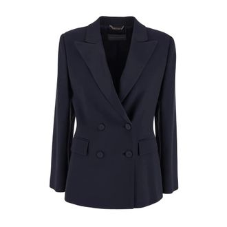 Alberta Ferretti Femme, Vestes, Bleu, Taille: 38 FR Veste crois&eacute;e en satin Enver