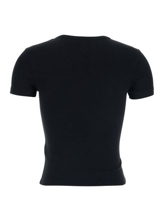 Diesel Womens T-Shirt Dlogo Black Cotton T-Shirts & Jerseys
