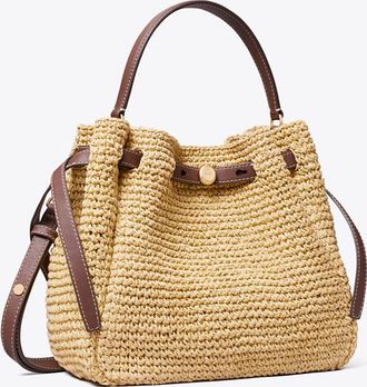 Tory Burch Damen Romy Woven Bucket Bag