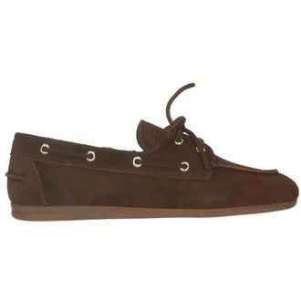 Pavement Femme, Chaussures, Brun, Taille: 38 EU Mocassins en daim marron avec détails de lacets