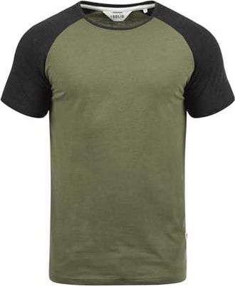 Solid SDBastian Homme T-Shirt &agrave; Manches Courtes et col Rond M&eacute;lange de Coton Regular Fit, Taille:M, Couleur:Ivy Green Melange (8797)
