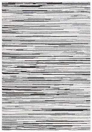 Safavieh Tapis Géométrique pour Salon, Salle à Manger, Chambre à Coucher - Melody Collection, Tapis à Poil Court, Ivoire et Noir, 91 x 152 cm