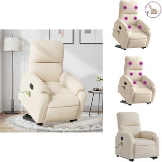 vidaXL Massagesessel Aufstehhilfe Elektrisch Beige Mikrofasergewebe - Massagesessel Mit Aufstehhilfe - Massagesessel - Relaxsessel - Sessel
