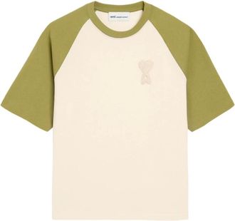 Ami Homme, Tops, Beige, Taille: XL De Coeur Knitted Patch T-Shirt
