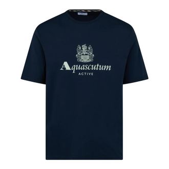 Aquascutum Active Big Logo Tee - - Tops - Herren - Blau - S