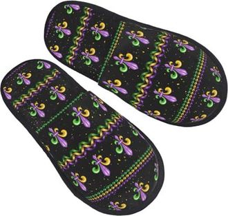 Generic Chaussons Femme Homme Fleur De Lis Du Mardi Gras Maison Chaussures Confort Doux Chaude Pantoufles, Pour Intérieur Extérieur, Femmes, Mariage, L