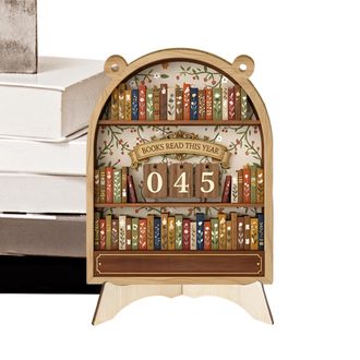 Generic Books Read This Year Counter, Book Counter Sign for Reading Goal Display, Reading-Tracker Sign for Home Library Decorations, Book Suncatcher Bookshelf