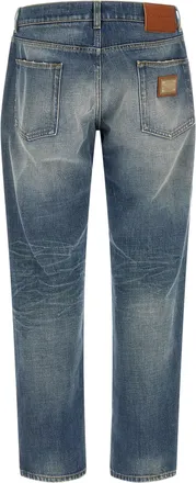 Dolce & Gabbana Mens Blue Cotton Relaxed Fit Jeans Clothing