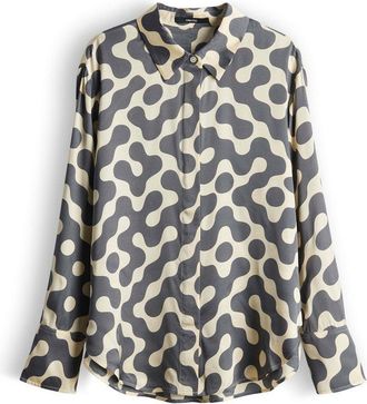 someday Satinbluse ZEVENTY Regular mit Allover Print lockere Passform, schmal zulaufend, lang geschnitten