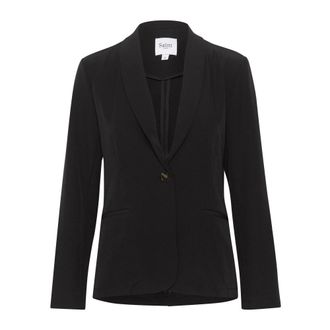 Saint Tropez Schwarzer Blazer mit V-Ausschnitt - - Jackets - Damen - Schwarzk - M