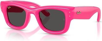 Ray-Ban Wayfarer Puffer Sonnenbrillen Fuchsiarot Fassung Schwarz Glas 50-23