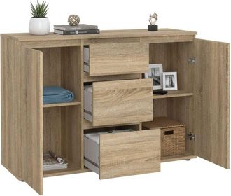 Dmora Glaubensschrank Zumpano, Kommode 2 Regalb&ouml;den, 40x119,45x83,7h cm Braun