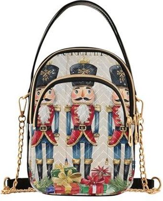 Mnsruu Sac à bandoulière pour femme - Motif casse-noisette de Noël - Avec sangle réglable