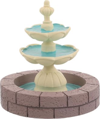 Amosfun Miniatur Resin Tischbrunnen Wasserfall Dekoration Langlebiger Indoor Schreibtisch Springbrunnen aus Widerstandsf&auml;higem Harz Kompakt f&uuml;r B&uuml;ro und Zuhau