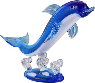 FOMIYES 1stk Delphin Aus Glas Meer Tier Figur Delfin Deko Figuren Miniatur- Tierfigur. Kristall- Delphin- Statue. Figurine Nautische Tisch Dekoration Meer Dek