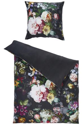 Essenza Wendebettw&auml;sche Fleur, Schwarz, Textil, Blume, 135x200 cm, Oeko-Tex Standard 100, Schlaftextilien, Bettw&auml;sche, Bettw&auml;sche, Satin-Bettw&auml;sche