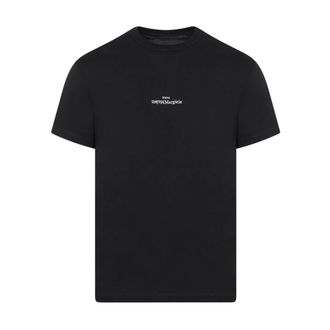 Maison Margiela Homme, Tops, Noir, Taille: M T-shirt en Coton Noir Street Style