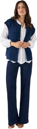 Damart Gilet sans Manches Maille Bouclette Femme Bleu Taille 50/52