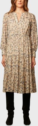 Gerard Darel Robe longue motif cachemire et lurex - JANET - Naturel