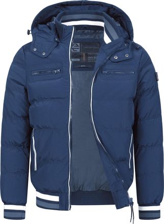 Indicode Herren Marlon Steppjacke in Daunenjacken-Optik | Winterjacke &Uuml;bergangsjacke Blau, M